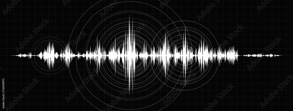 Earthquake Wave Seismic Diagram Background. Audio Sound Wave Diagram ...