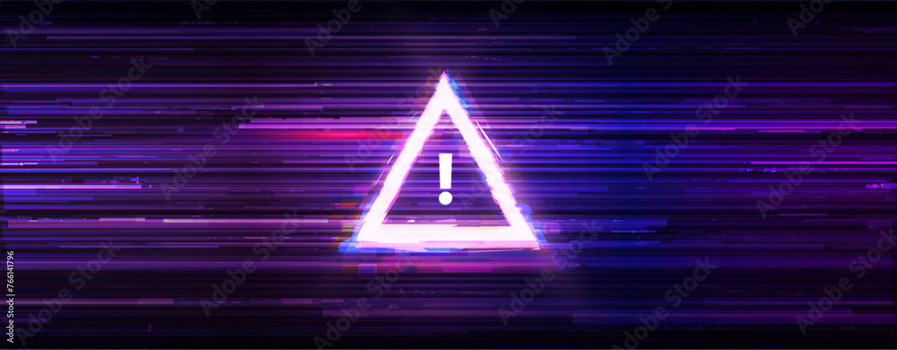 Vecteur Stock Glitched Attention Danger Symbol. Warning Exclamation ...