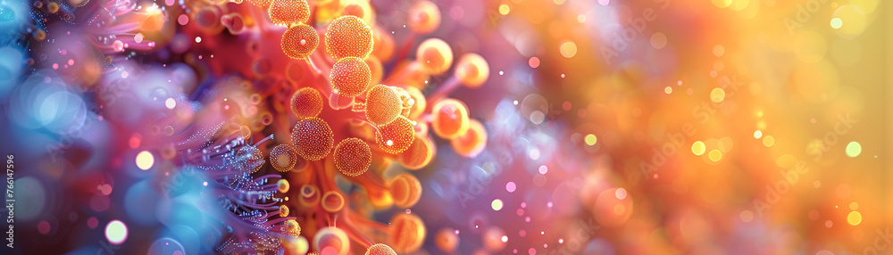 Microbes, colorful exoskeleton, symbiotic relationship, thriving in a ...