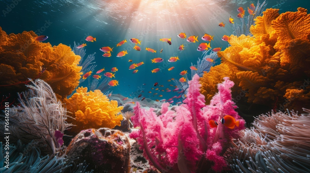 Amazing coral reef and fish,Incredible and amazing coral reefs full of ...