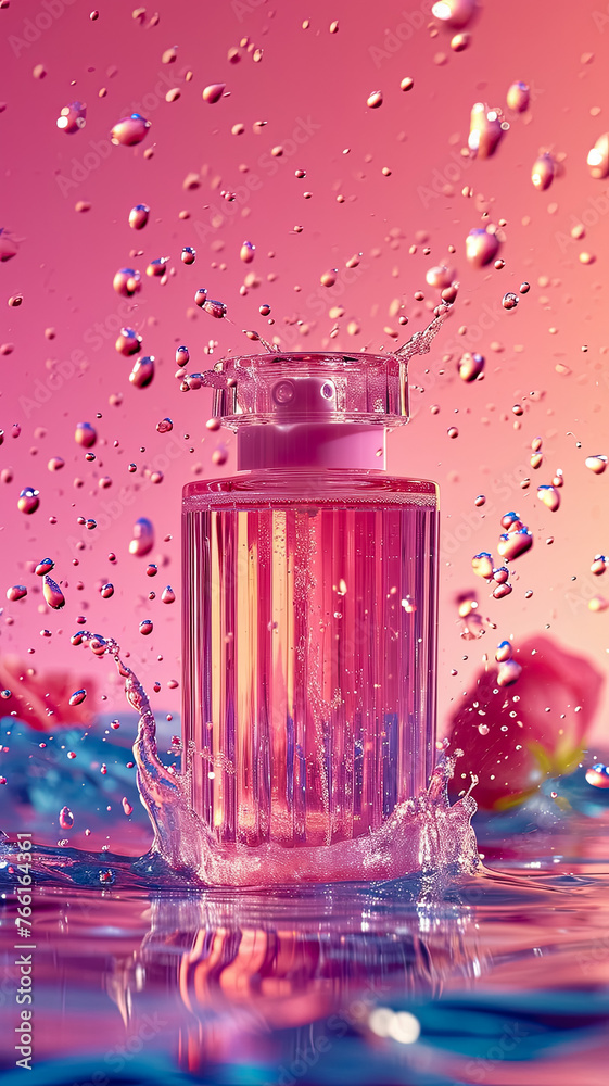 Exquisite perfume bottle captured against a clean background, presented ...