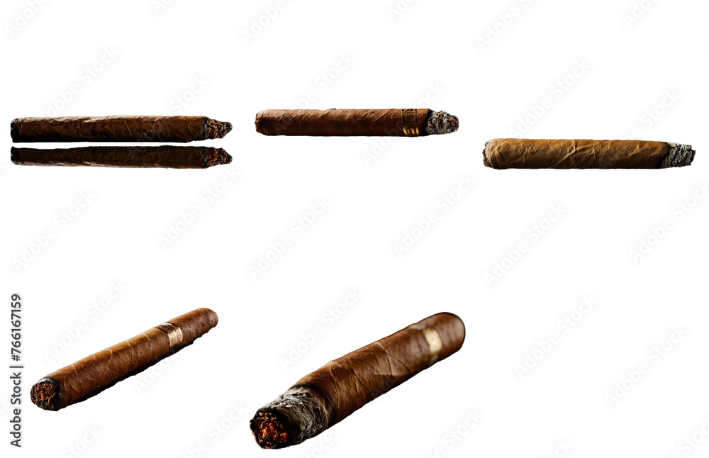 Cigars - blunt variety pack burning with tobacco leaf and ash Stock ...