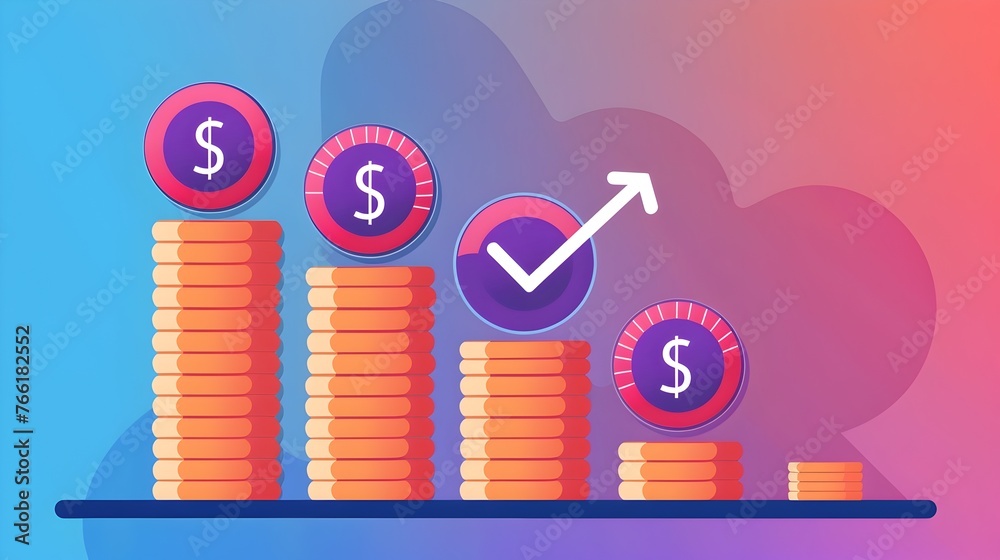 Visualizing Financial Growth:Savings Goal Thermometer with Rising Coin ...
