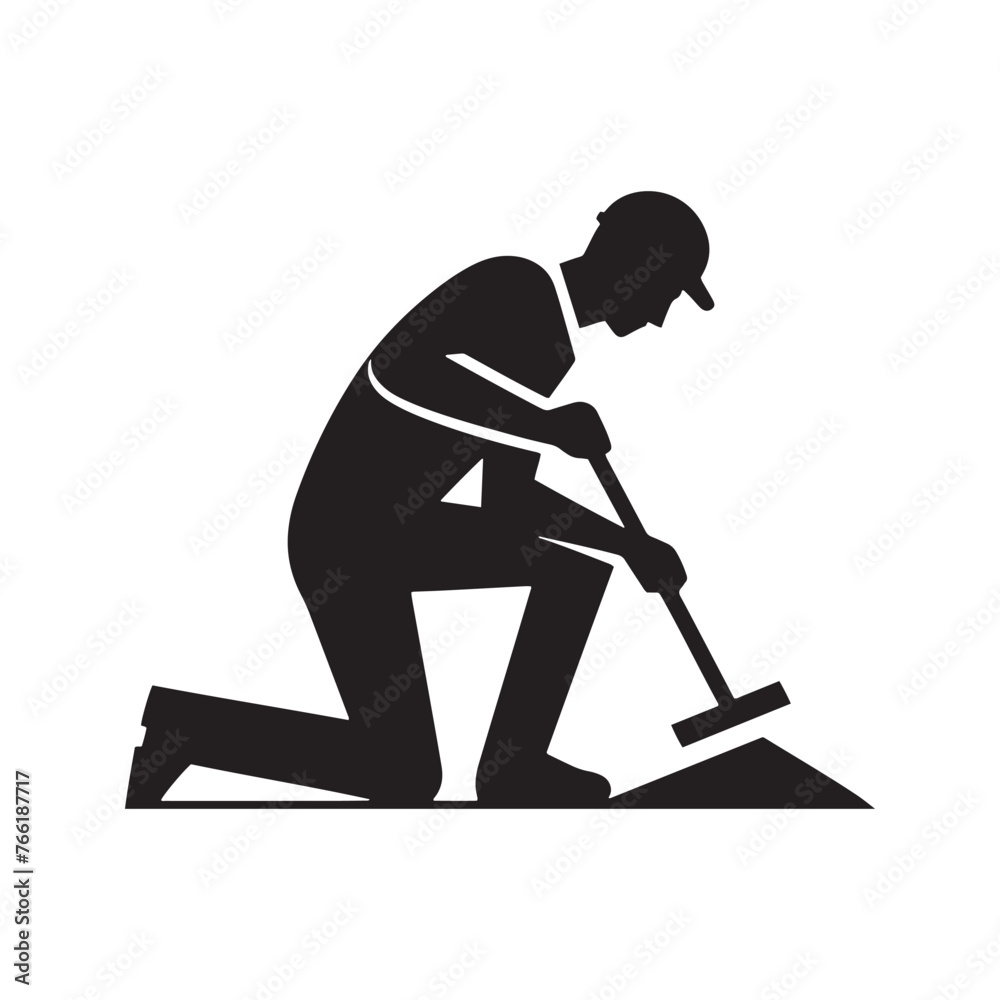 Labor Silhouette Vector: Illustrating the Diverse Workforce and ...