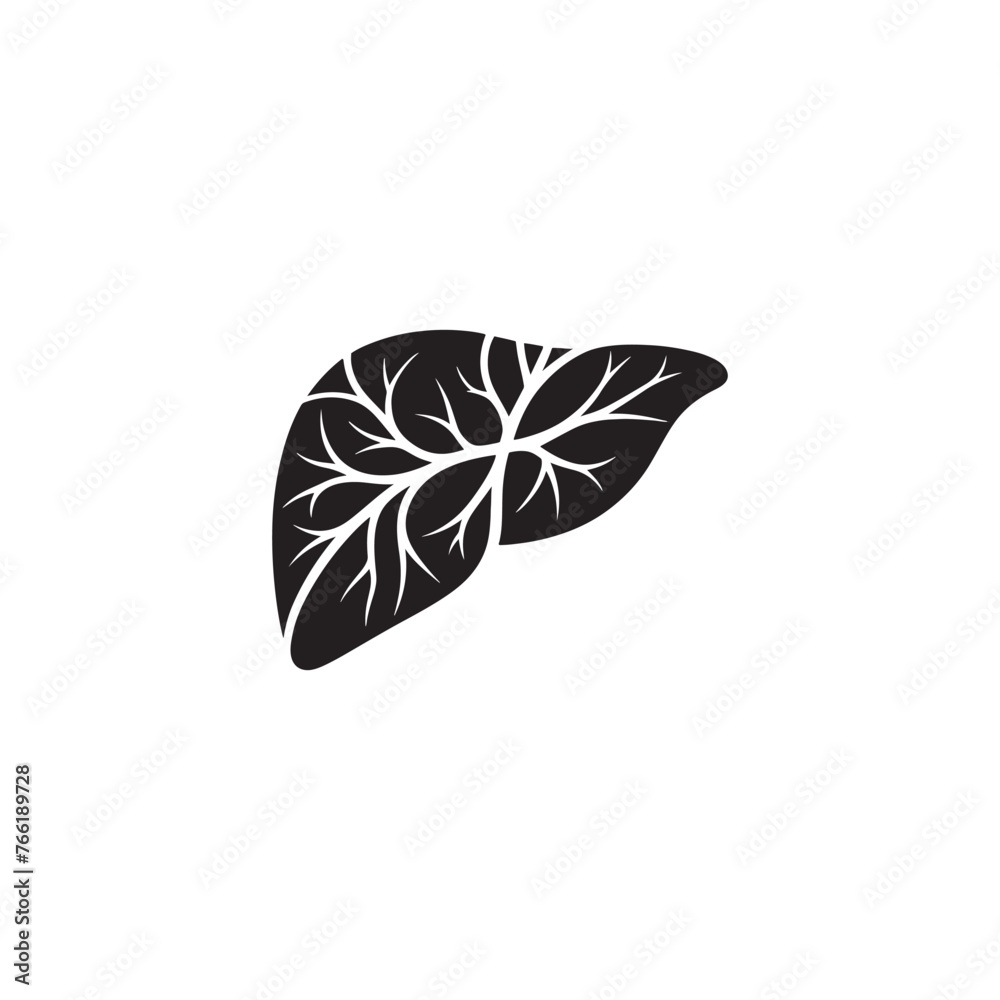 Human Liver Silhouette Vector: Depicting the Organ's Shape and Function ...