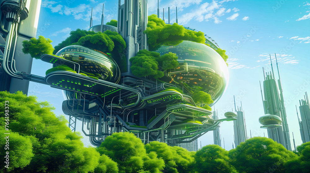 Sustainable Futuristic City Architecture, Innovative Oxygen Farm ...
