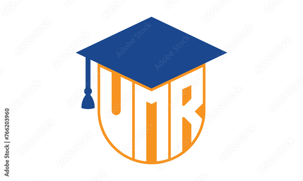 UMR initial letter academic logo design vector template. school college ...