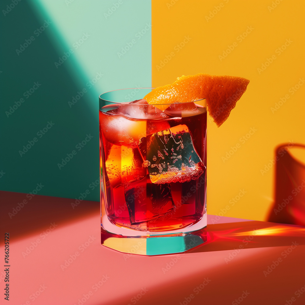 Classic Negroni cocktail, celebrating the vibrant spirit of Italian ...