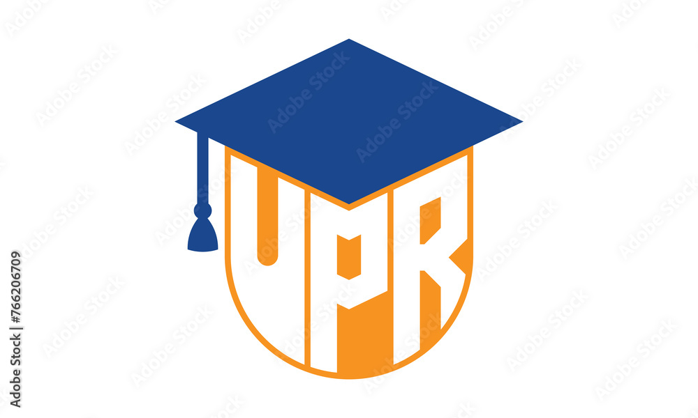 UPR initial letter academic logo design vector template. school college ...