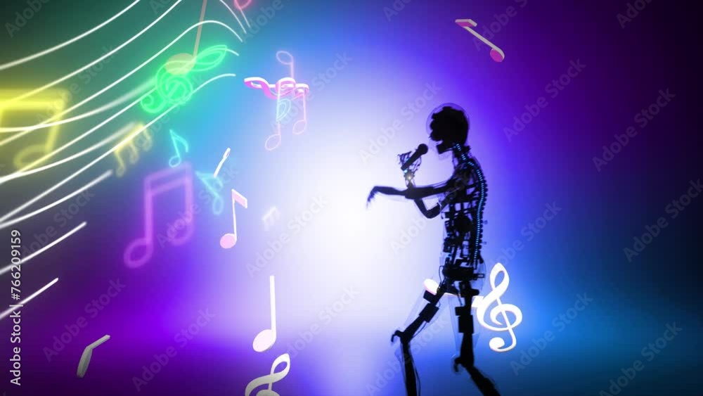 singing robot ai. shows how artificial intelligence generates music. A ...