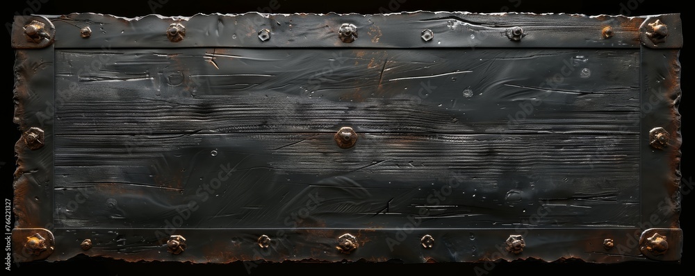 Borderless Game UI: Dark, Worn Metal and Wood Design Elements Against ...
