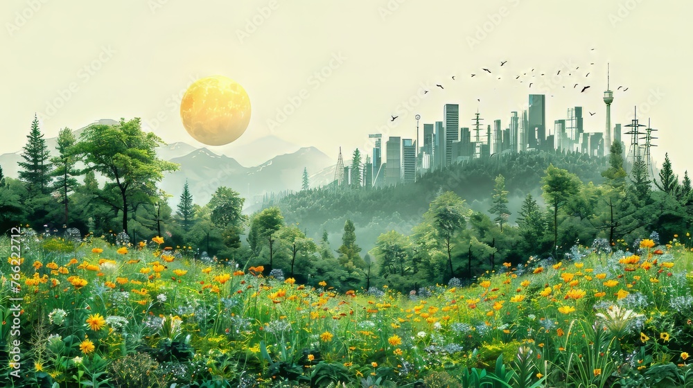 ภาพประกอบสต็อก Information graphics on environment, ecology, pollution ...