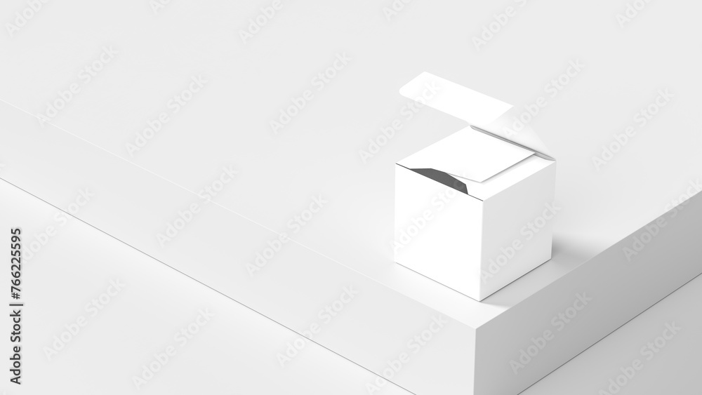 Cube box mock up isolated on white background. Product packaging box ...