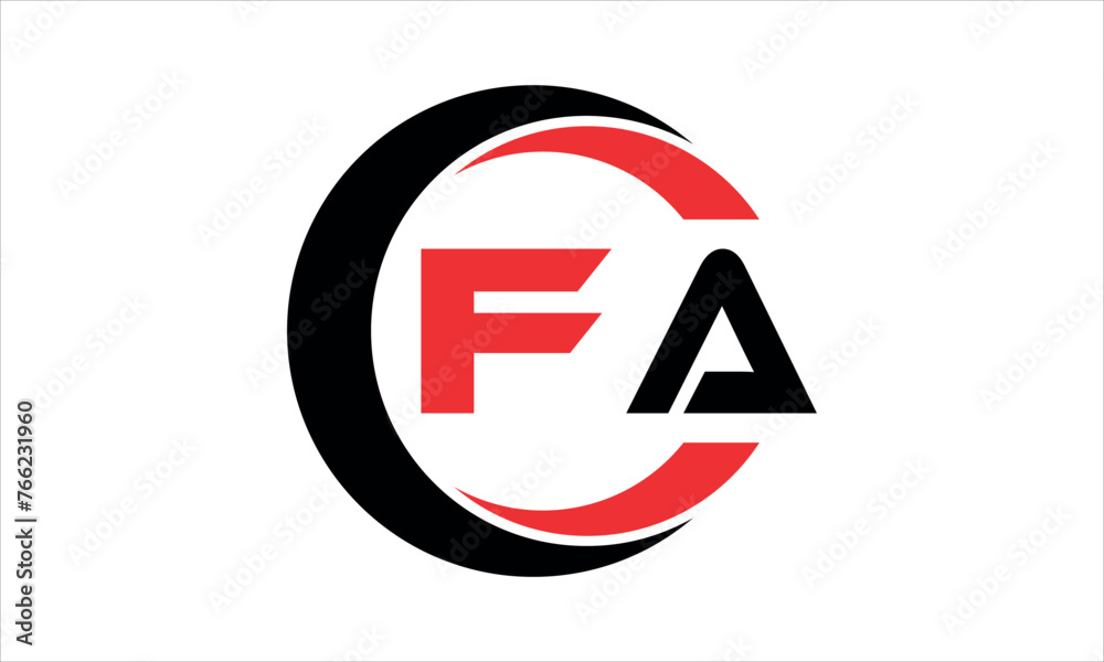 FA initial letter circle icon gaming logo design vector template ...