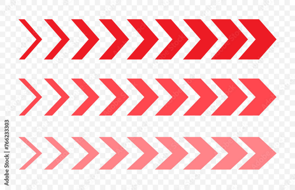 A set of red arrows on a transparent background indicate the direction ...