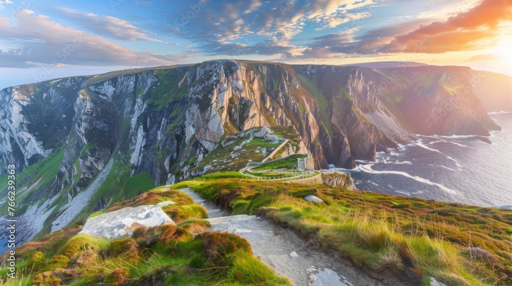 Slieve League, Irelands highest sea cliffs, located in south west ...