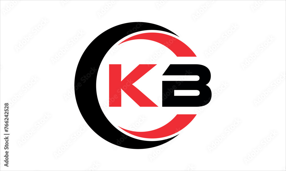KB initial letter circle icon gaming logo design vector template ...