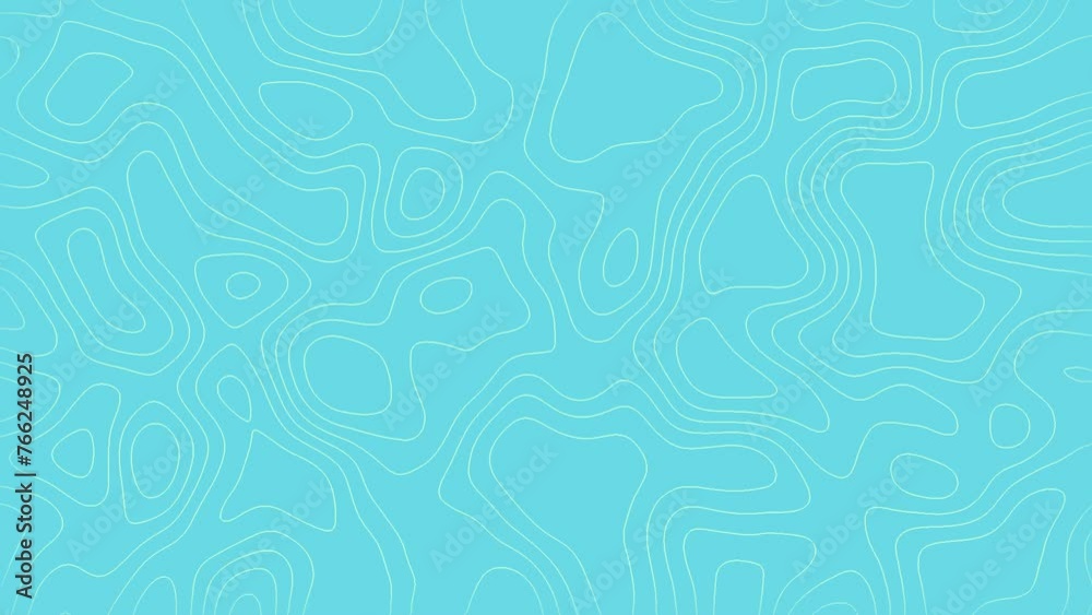 Blue outline topographic contour map abstract tech motion graphic ...