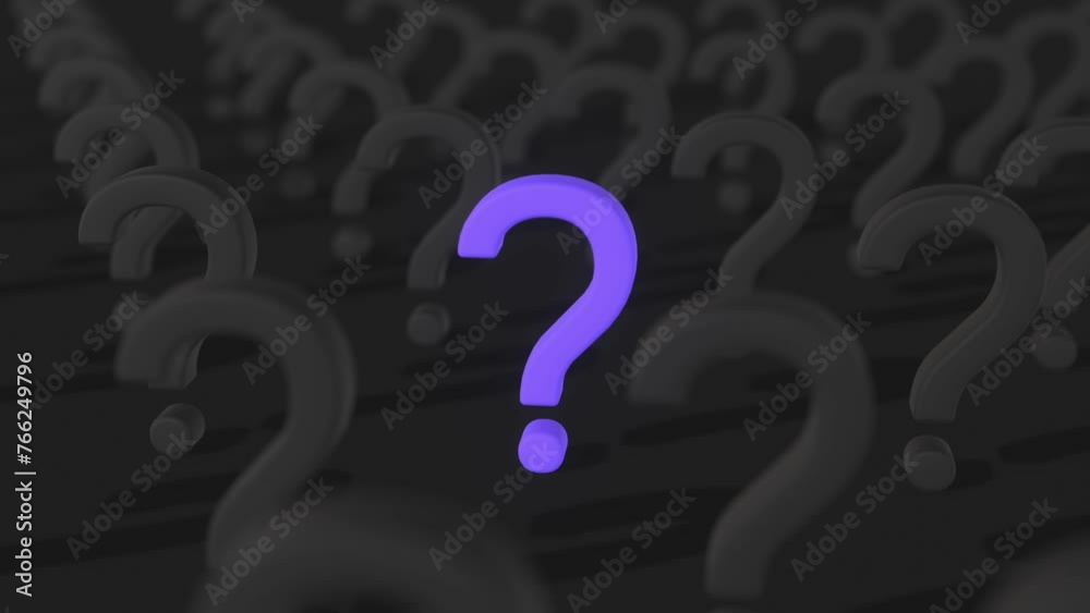 Animated Question Mark, Blue Animated Question Mark on Black Background ...