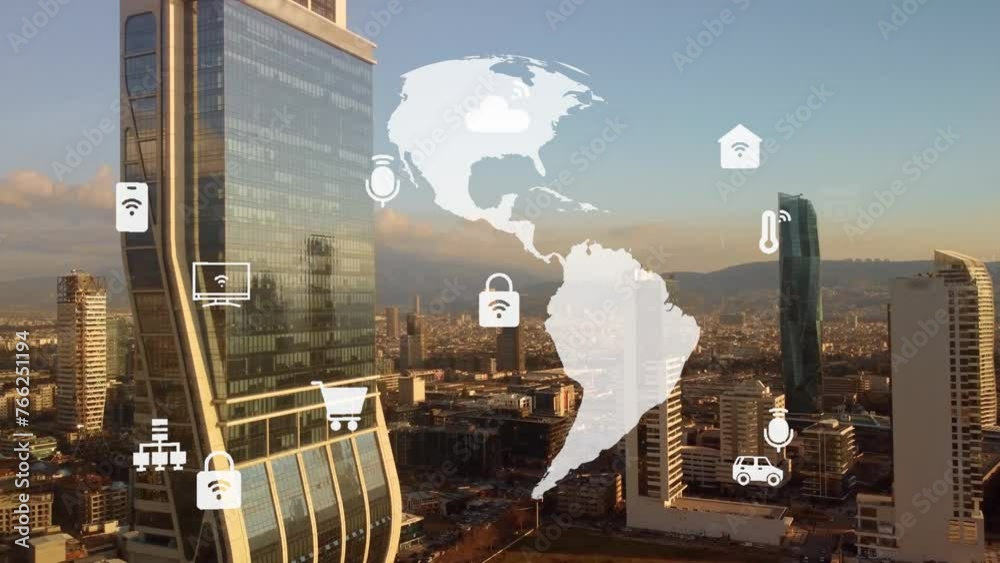 Smart city IOT internet of thing ICT digital technology futuristic ...