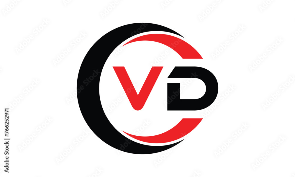 VD initial letter circle icon gaming logo design vector template ...