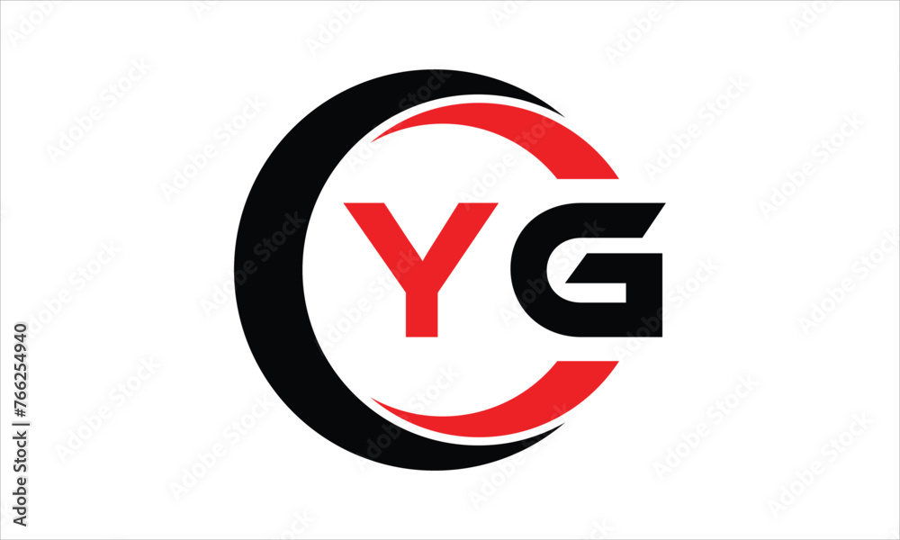 YG initial letter circle icon gaming logo design vector template ...