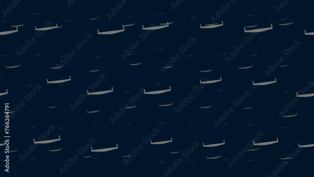 Two-handed saws float horizontally from left to right. Parallax fly ...