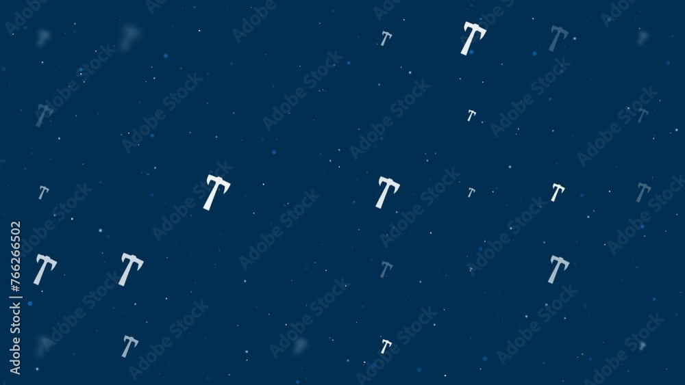 Template animation of evenly spaced axe symbols of different sizes and ...