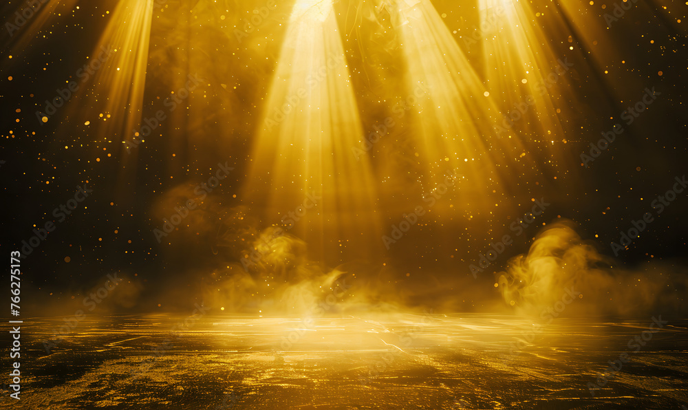 an epic, dynamic yellow gritty spotlight black stage design, wwe style ...