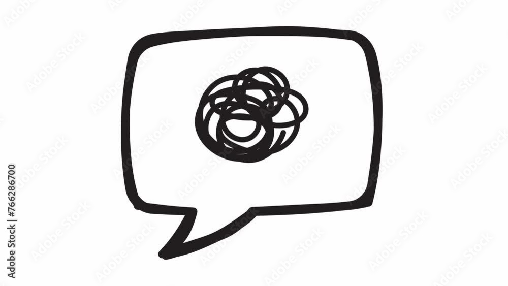 confused, angry, and overthinking mind symbol animation with bubble ...