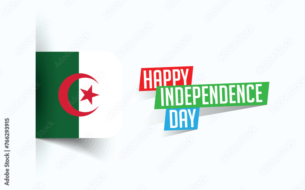 Happy Independence Day of Algeria Vector illustration, national day ...