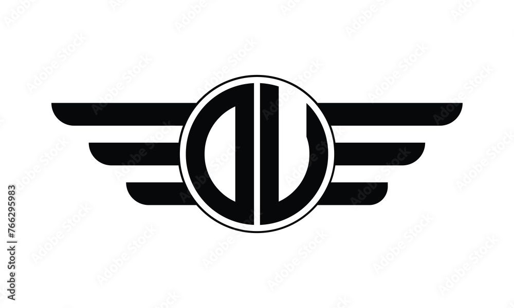 OU initial letter circle wings icon gaming logo design vector template ...
