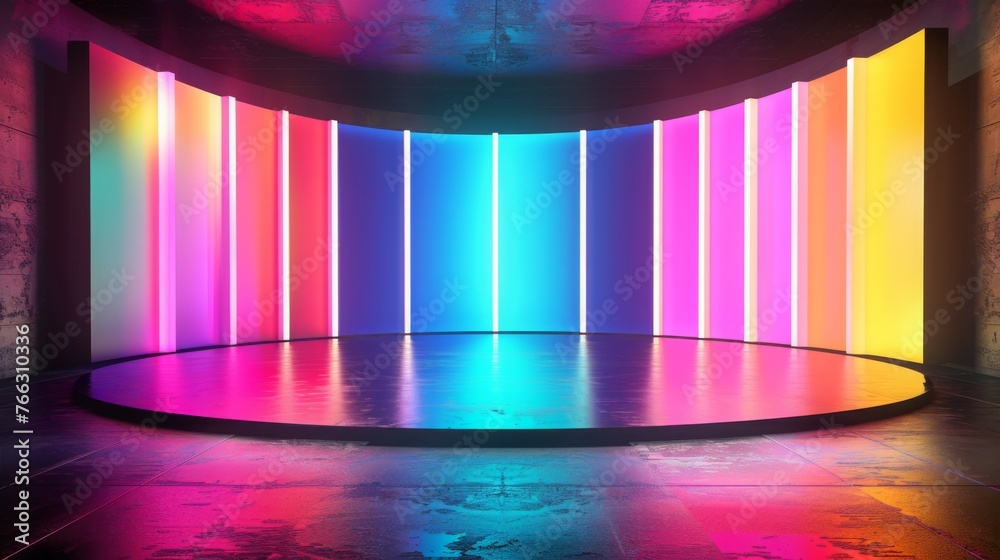 Full shot of a modern, virtual TV show background, ideal for artistic ...