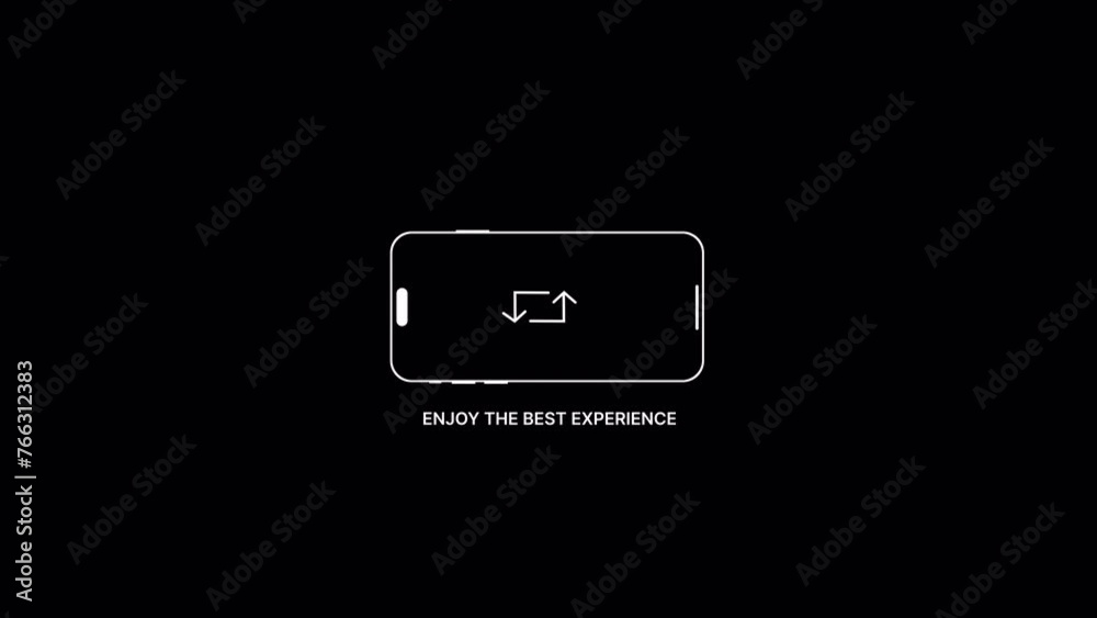 Vidéo Stock 4K Animation of Please Rotate Your Phone to Landscape 90 ...