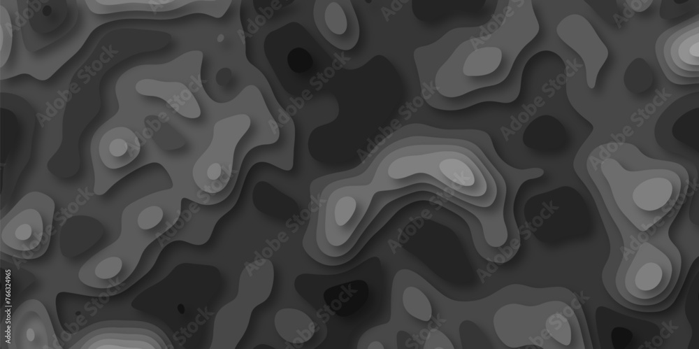 3D Stylized topographic contour map. Geography scheme and terrain ...
