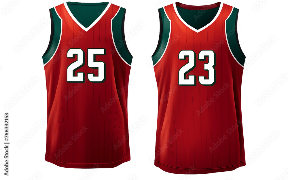 Basketball Jersey Uniform with Team Colors Isolated on Transparent ...