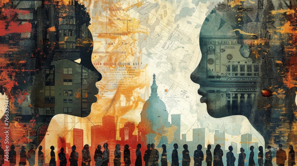 Character illustration highlighting the global impact of economic ... Character illustration highlighting the global impact of economic ...