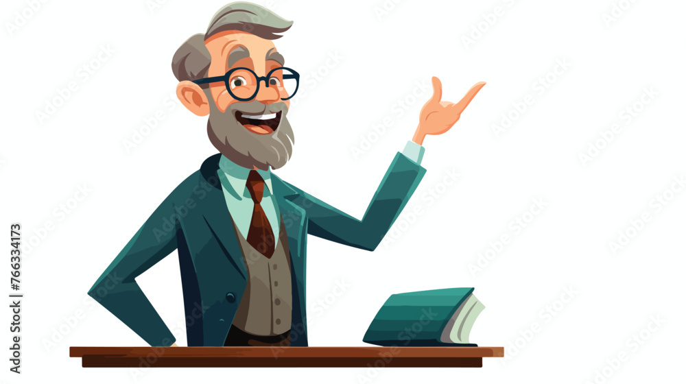 Cartoon lecturer flat vector isolated on white background Stock Vector ...