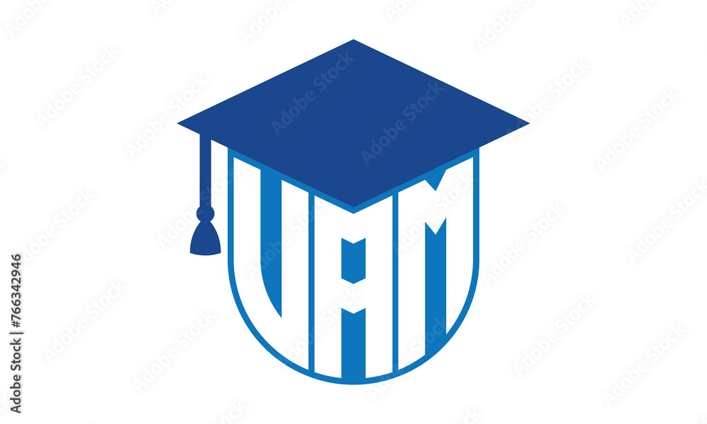 VAM initial letter academic logo design vector template. school college ...