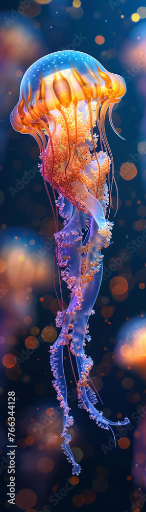 Glowing Jellyfish, Genetic Modification, Shimmering under a UV light ...