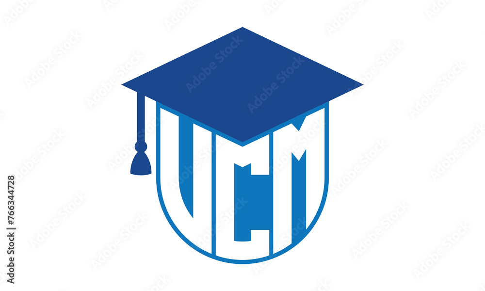 VCM initial letter academic logo design vector template. school college ...