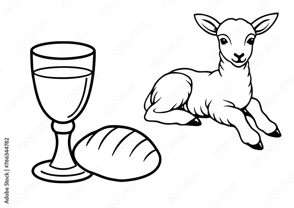 Abendmahl und Osterlamm - Ausmalbild für Kinder zu Ostern - Grundschule ...