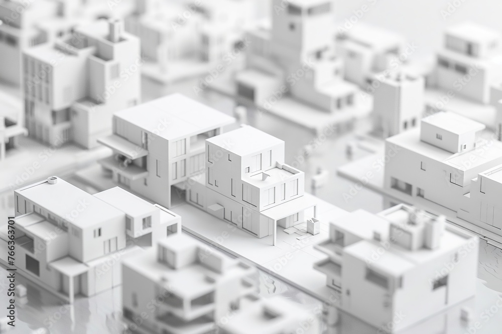 simple floating isometric video game of builing blocks creating a ...