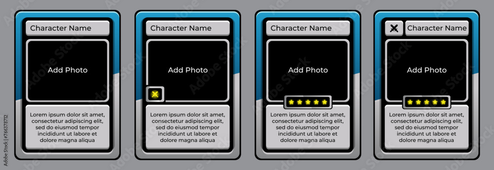 game card border template with blue and grey color, technology style ...