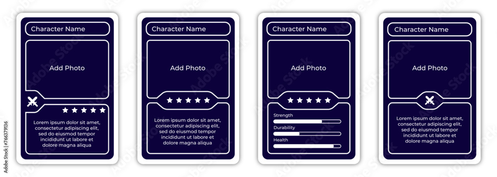 Vetor de complete bundle game card border template with blue dark color ...