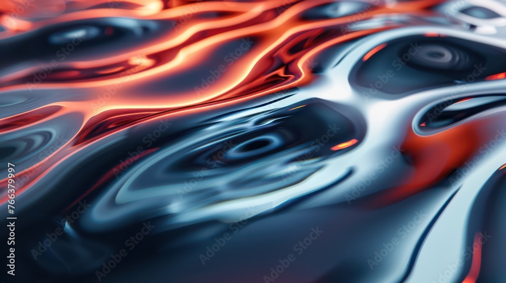 The seamless flowing liquid metal texture background is suitable for ...