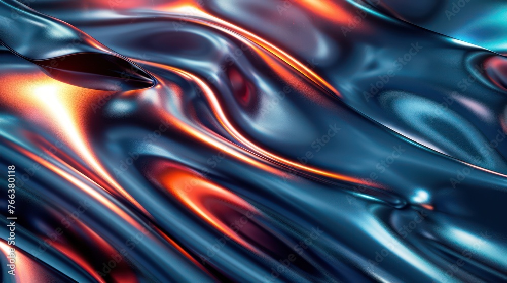 ภาพประกอบสต็อก Seamless flowing liquid metal texture background ...