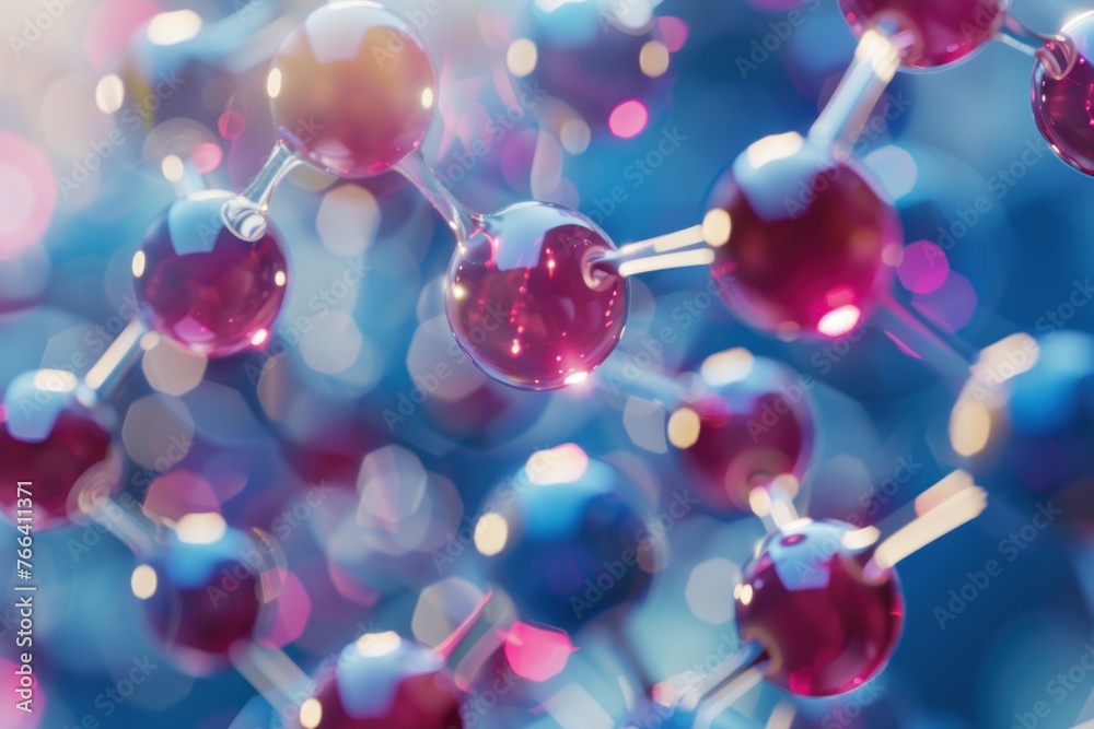 Diagram of a molecular model with background of atomic and molecular ...