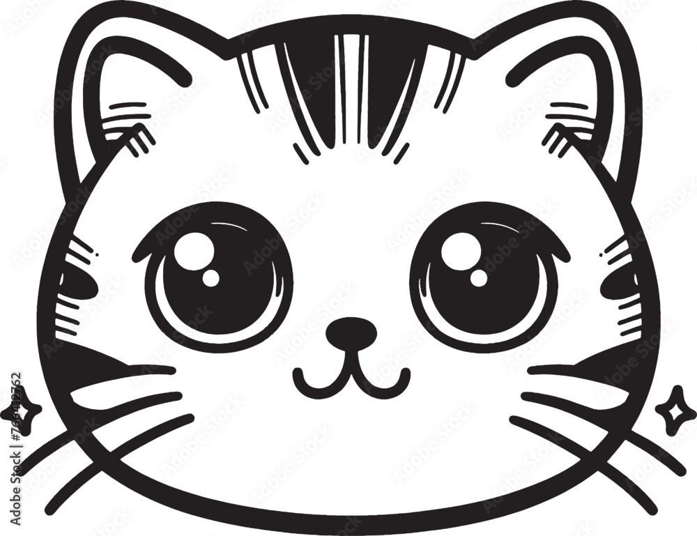 cat coloring page for kids, cat line art vector., children, clip art ...