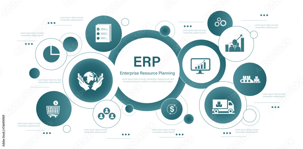 Enterprise resource planning illustration concept. EPR Business ...